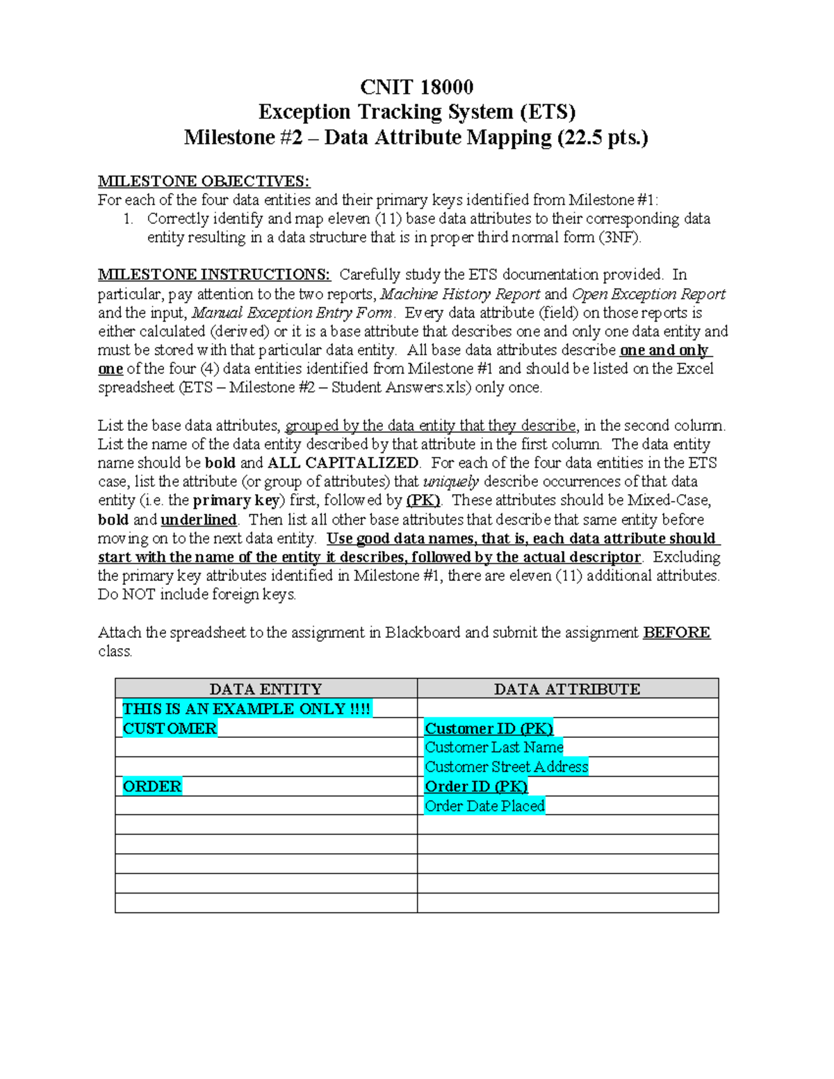 ETS - Milestone # 2 - Instructions - CNIT 18000 Exception Tracking ...