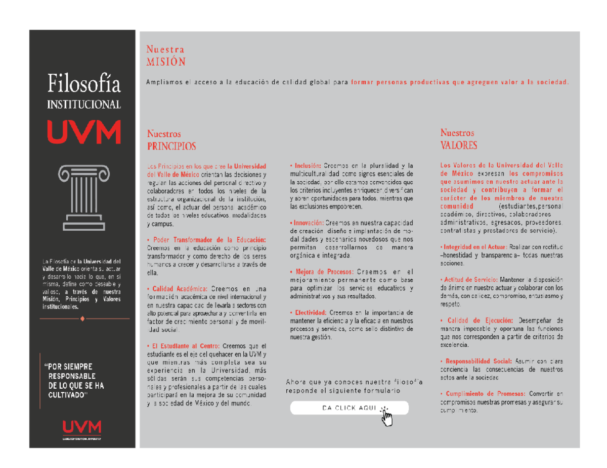 Filosofía Institucional UVM - filosofia y epistemologia - Studocu