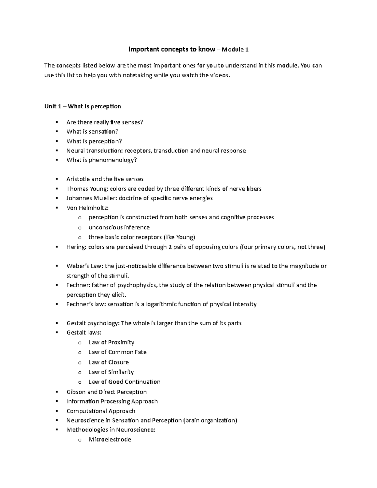 Module 1 study Guide - psych 238 - Important concepts to know – Module ...