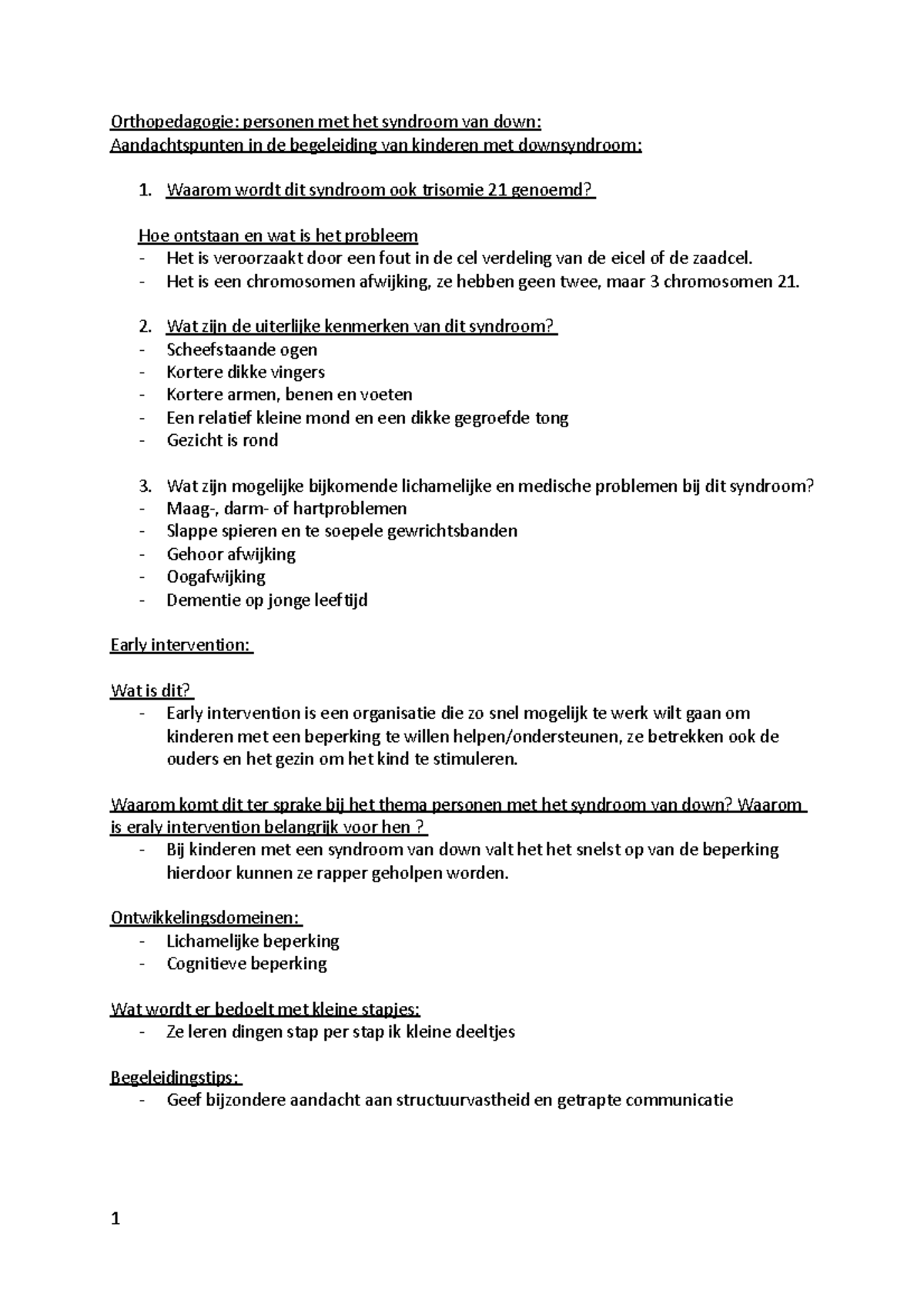 Orthopedagogie personen met het syndroom van down - Orthopedagogie: personen met het syndroom ...