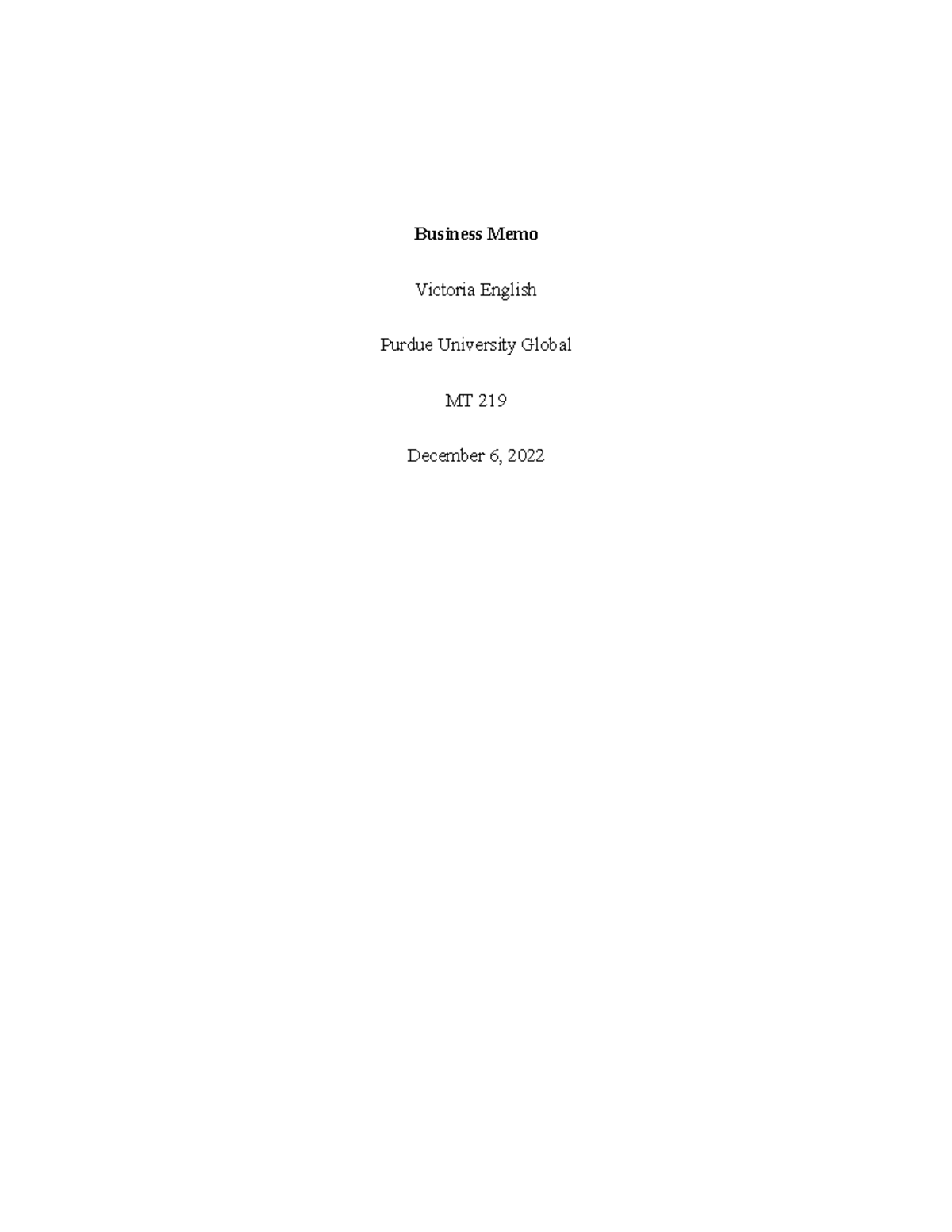 VEnglish-MT219 ^M3 - Comp Assignment Study - Business Memo Victoria ...