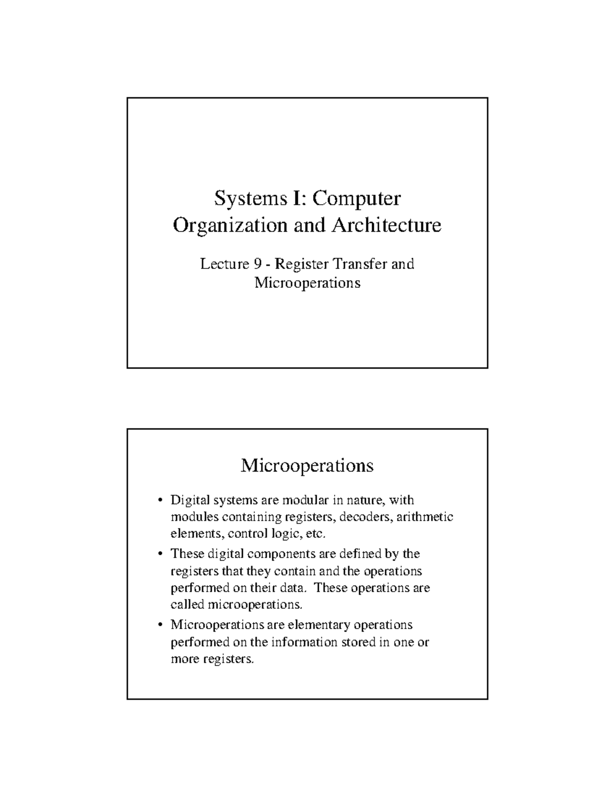 RTL - Register Transfer Language - Systems I: Computer Organization and ...
