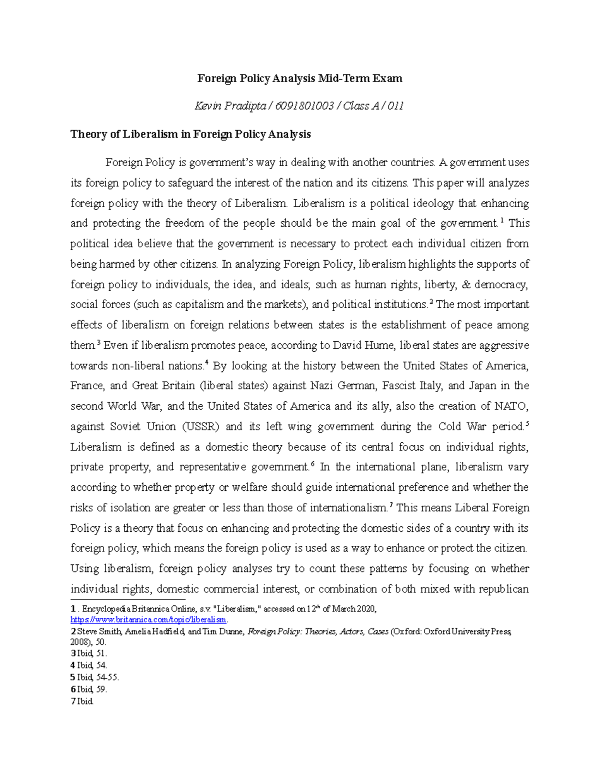 UTS A 6091801003 - This is The note from Foreign Policy Analysis class ...