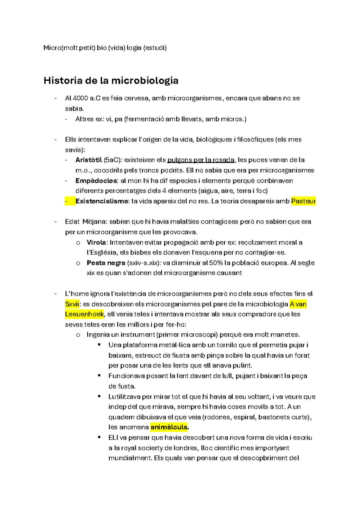 Historia de la microbiologia - Micro(molt petit) bio (vida) logia ...