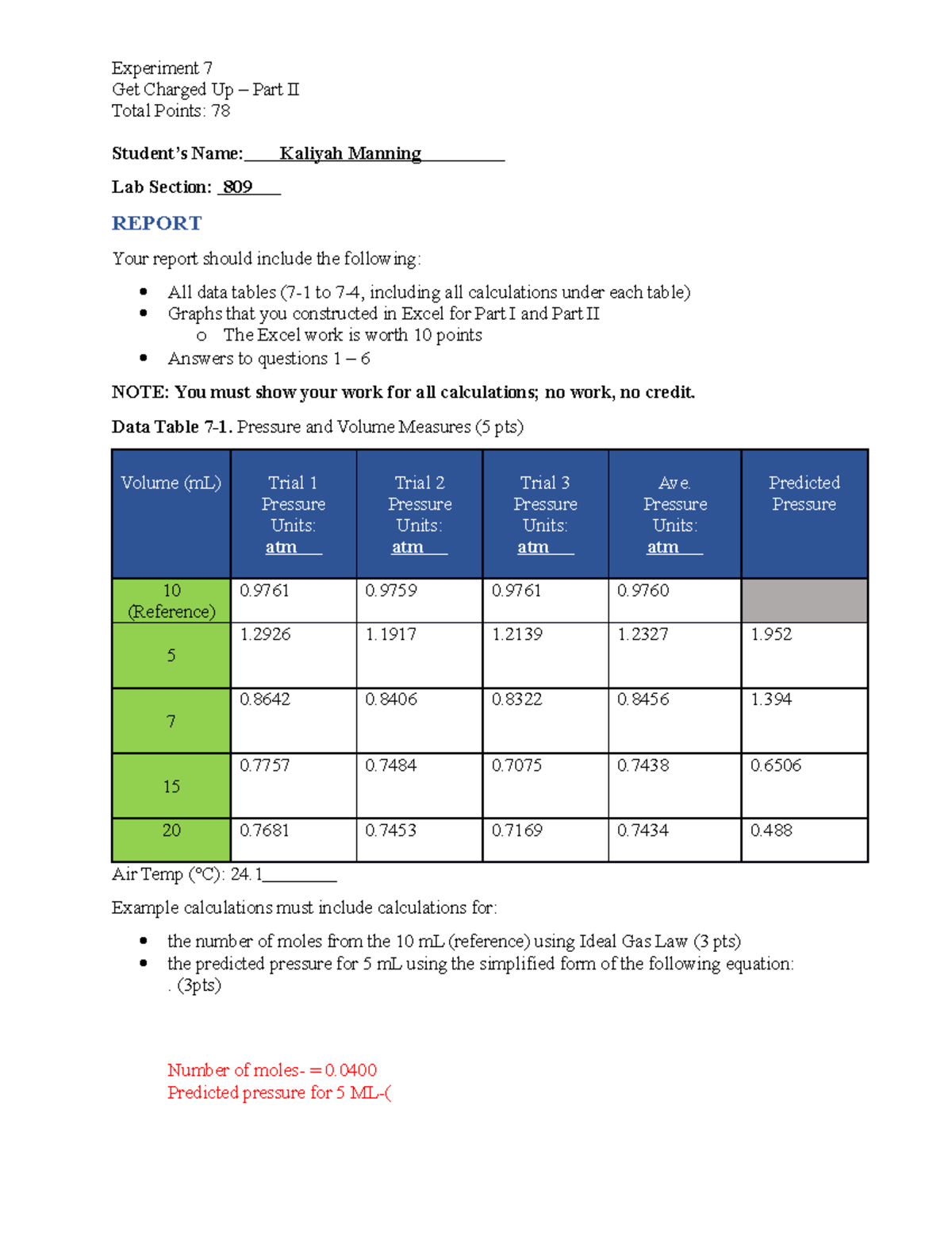 CHEM 109 Exp. 7 - Get Charged Up Part 2 - Get Charged Up – Part II ...