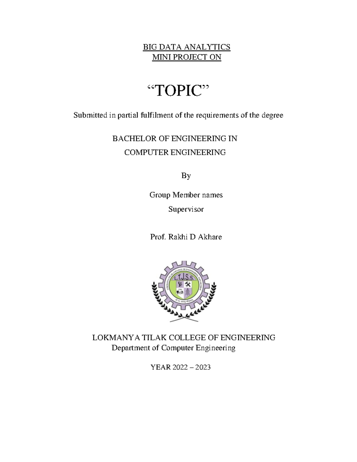 BDA ASLI Report - Pracctical - BIG DATA ANALYTICS MINI PROJECT ON ...