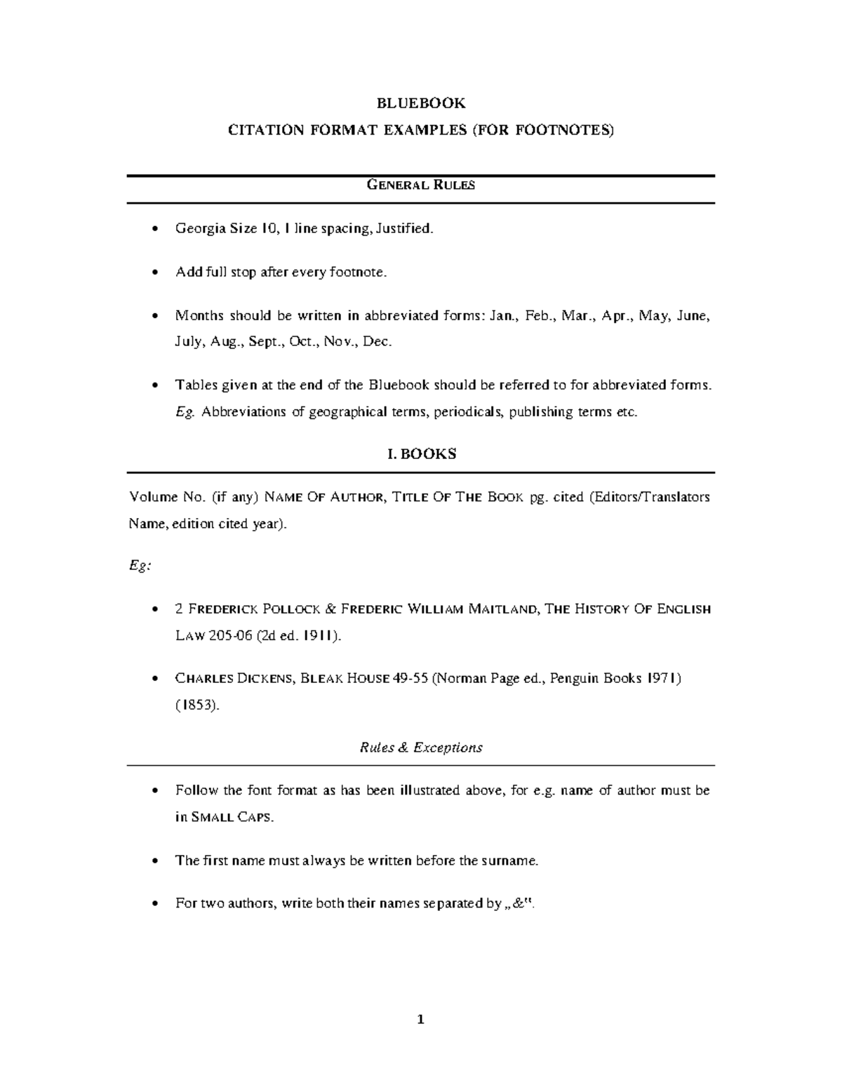 Simplified understanding of Bluebook Citation - BLUEBOOK CITATION ...