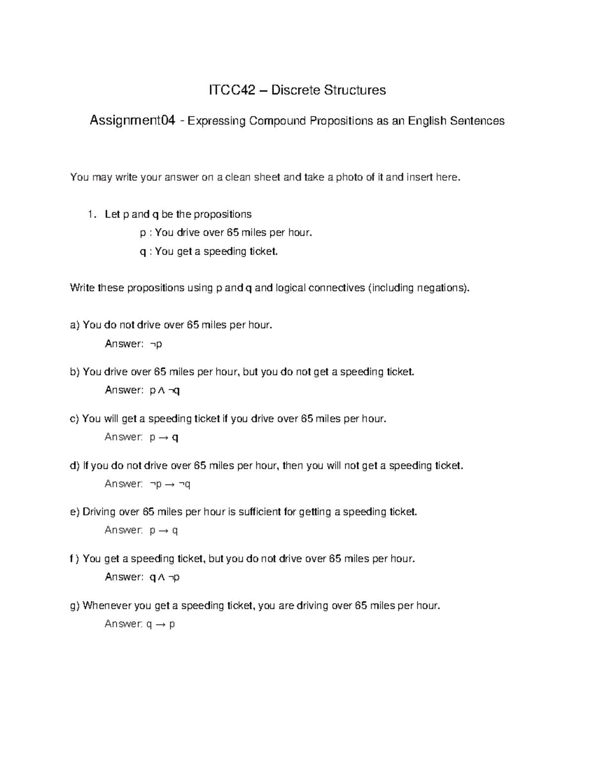 ITCC42 - Expressing Compound Propositions as an English Sentences ...