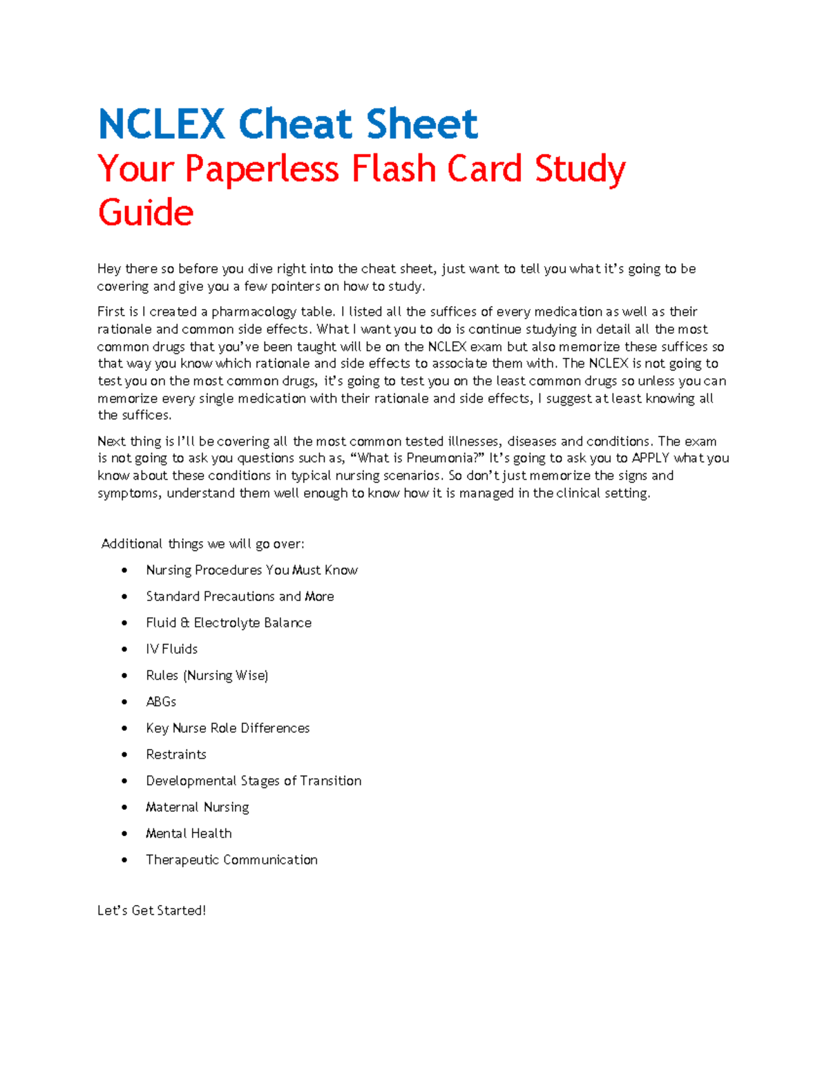 Nclex study book - yes - NCLEX Cheat Sheet Your Paperless Flash Card ...