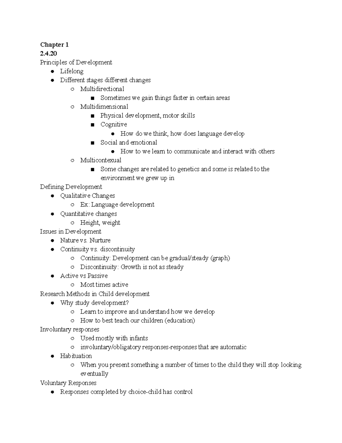 Child Development Notes - CKaSWHU 1 2. PUincipleV of DeYelopmenW Ɣ ...