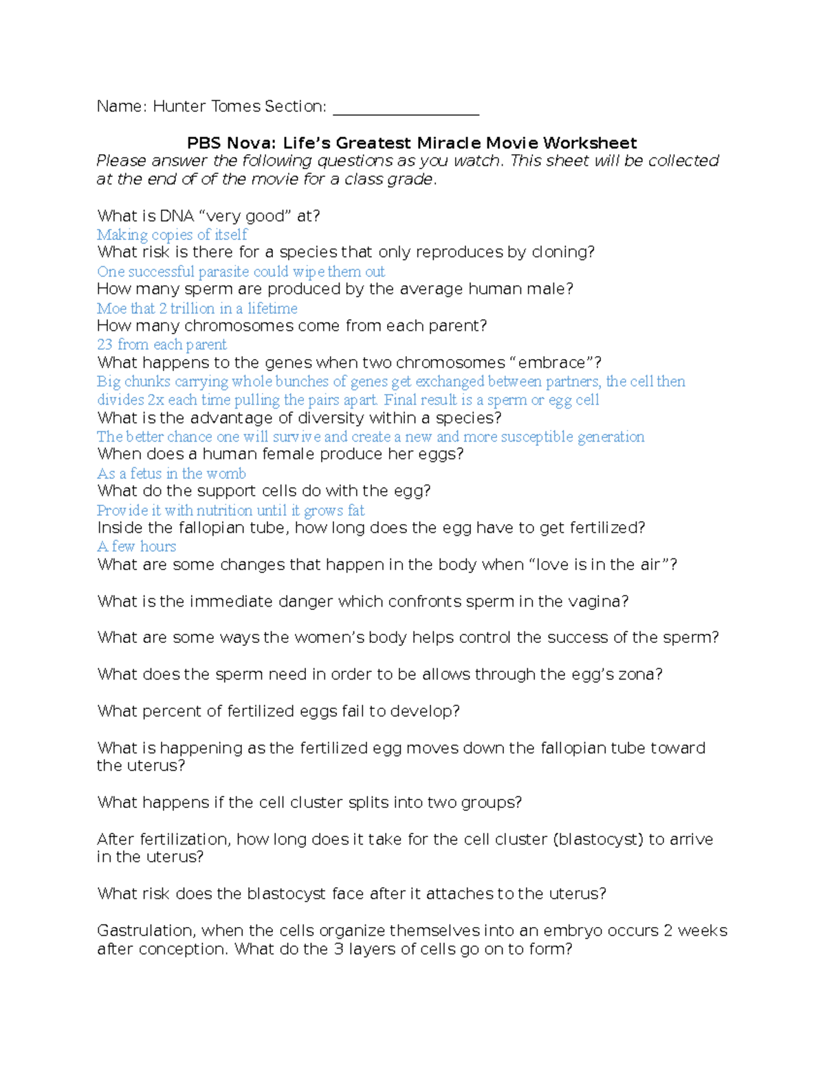 PBS Nova: Greatest Miracle Movie Worksheet - Studocu