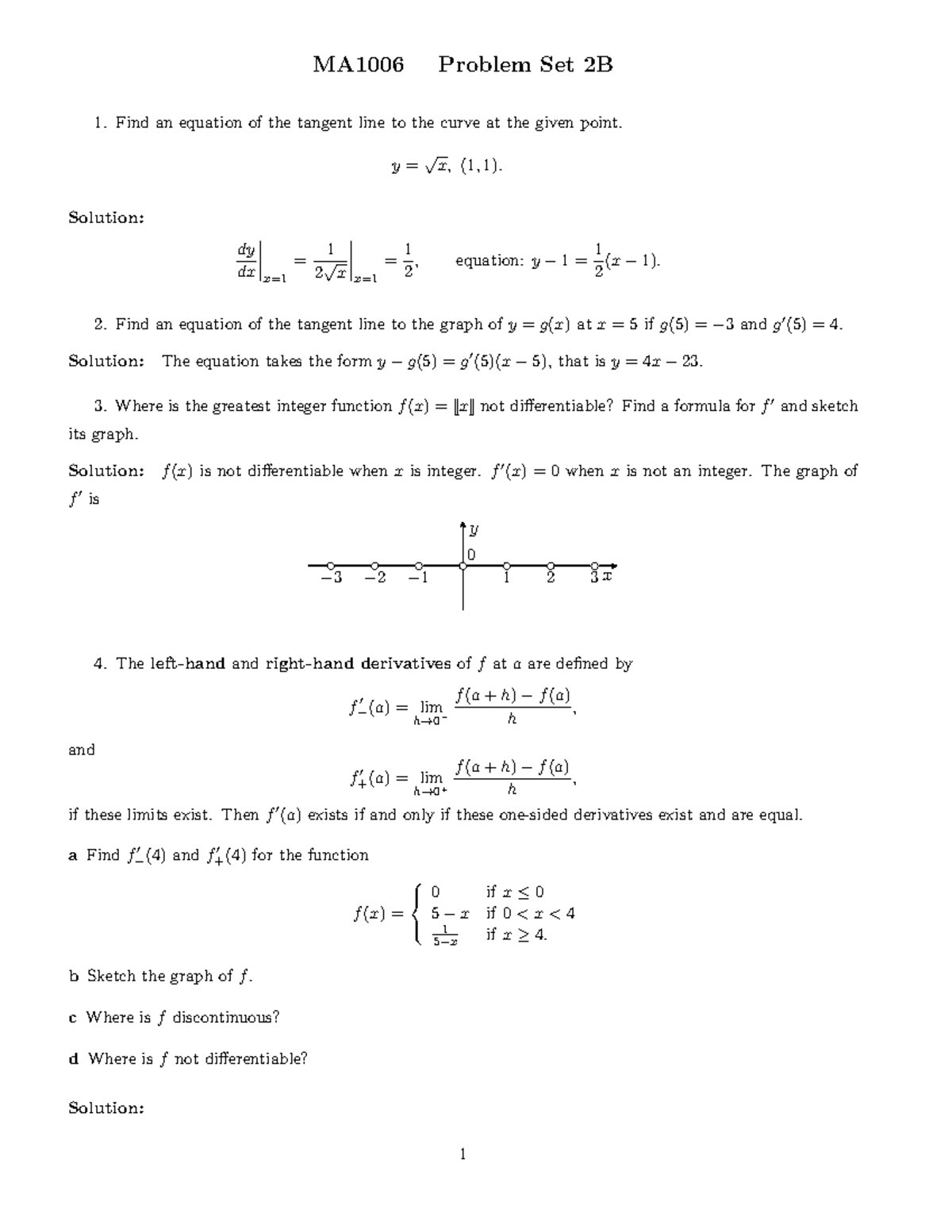 PSS2B - Practice Exercise Answer - MA1006 Problem Set 2B Find an ...