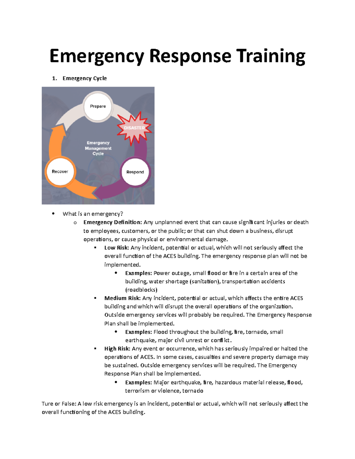 Emergency Response Training - Emergency Response Training Emergency ...
