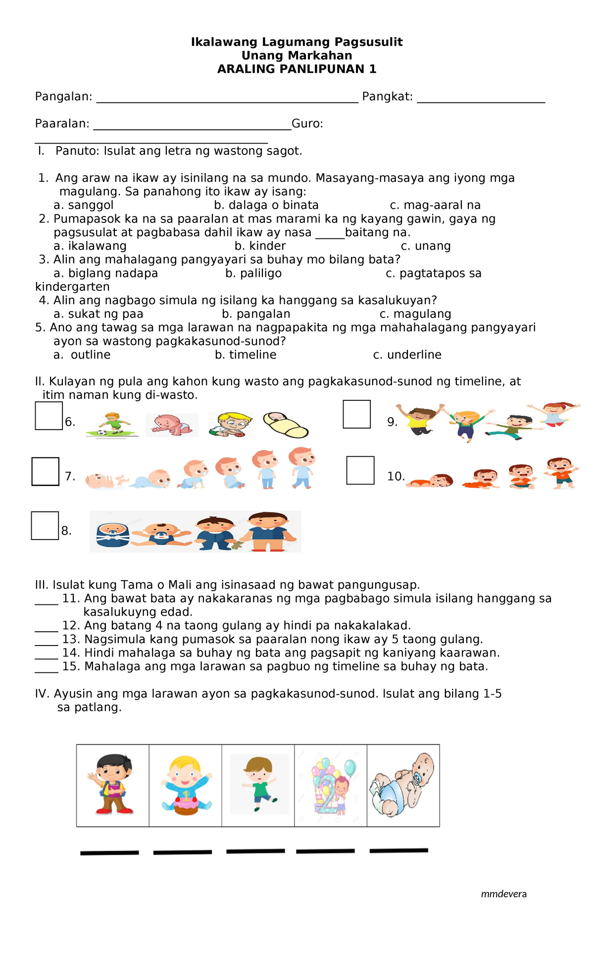 AP-Q1-2nd Summative TEST - Ikalawang Lagumang Pagsusulit Unang Markahan ...