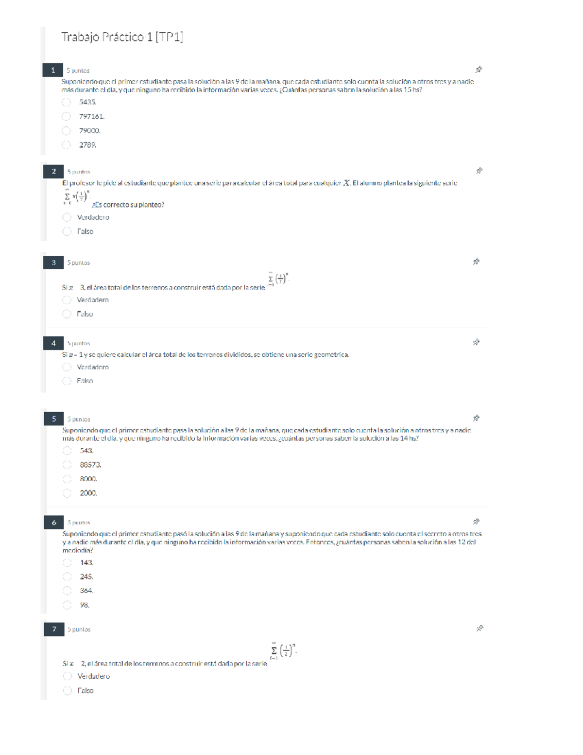 Multiple Choice DE TP1 Series Y Sucesiones - Studocu