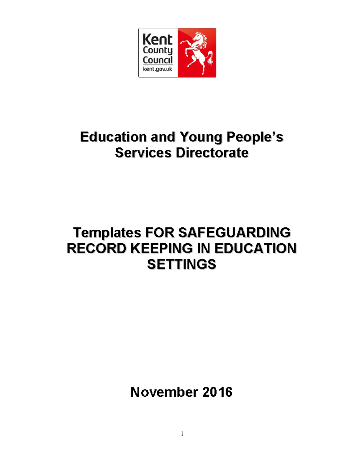 Safeguarding record keeping templates - Education and Young People ...