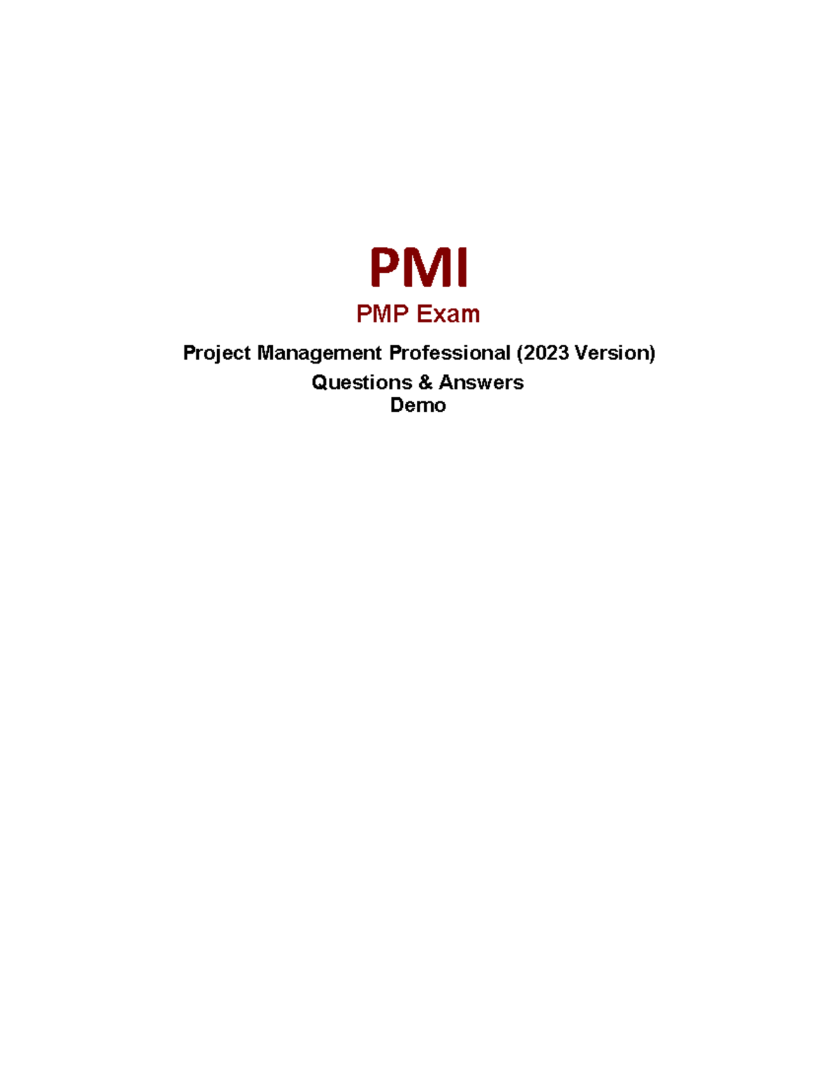 PMP-questions - Project Management Professional (2023 Version) PMI PMP ...