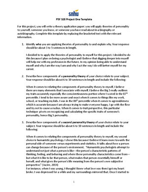 PSY 328 Module One Journal Brittany Welch - PSY 328 - SNHU - Studocu
