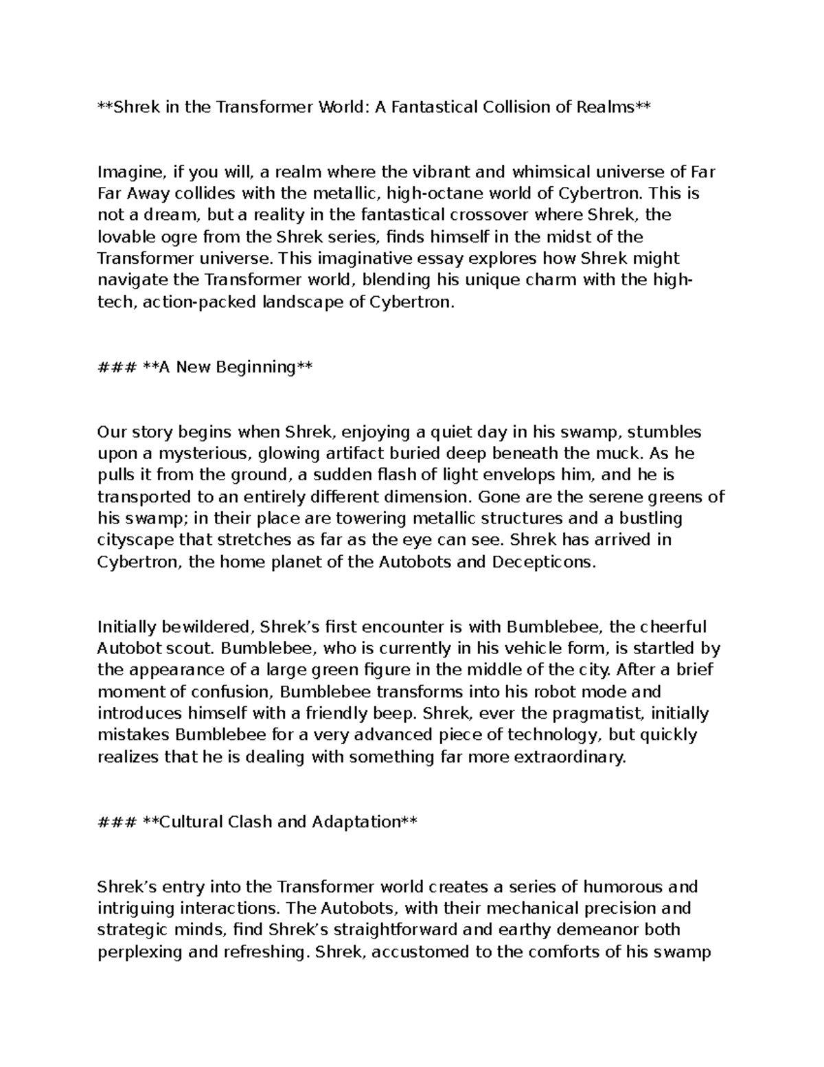 Shrek in the Transformer World - This is not a dream, but a reality in ...