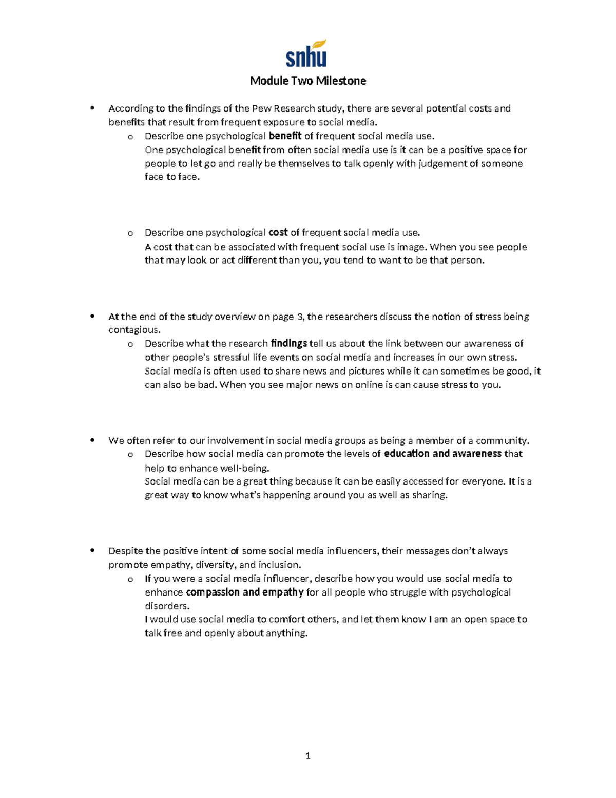 Module Two Milestone PSY - Module Two Milestone According to the ...