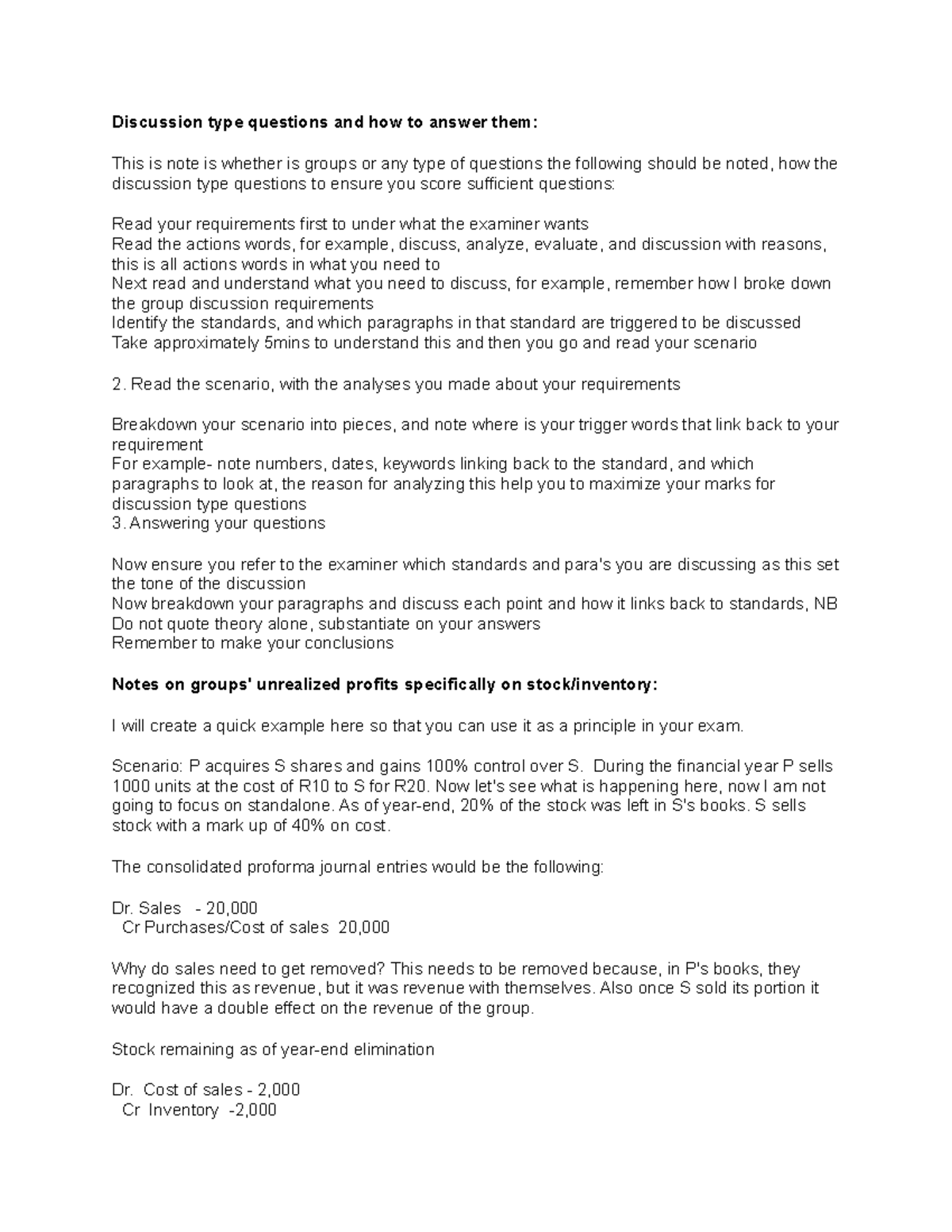 Discussion type questions and how to answer them - Read the scenario ...