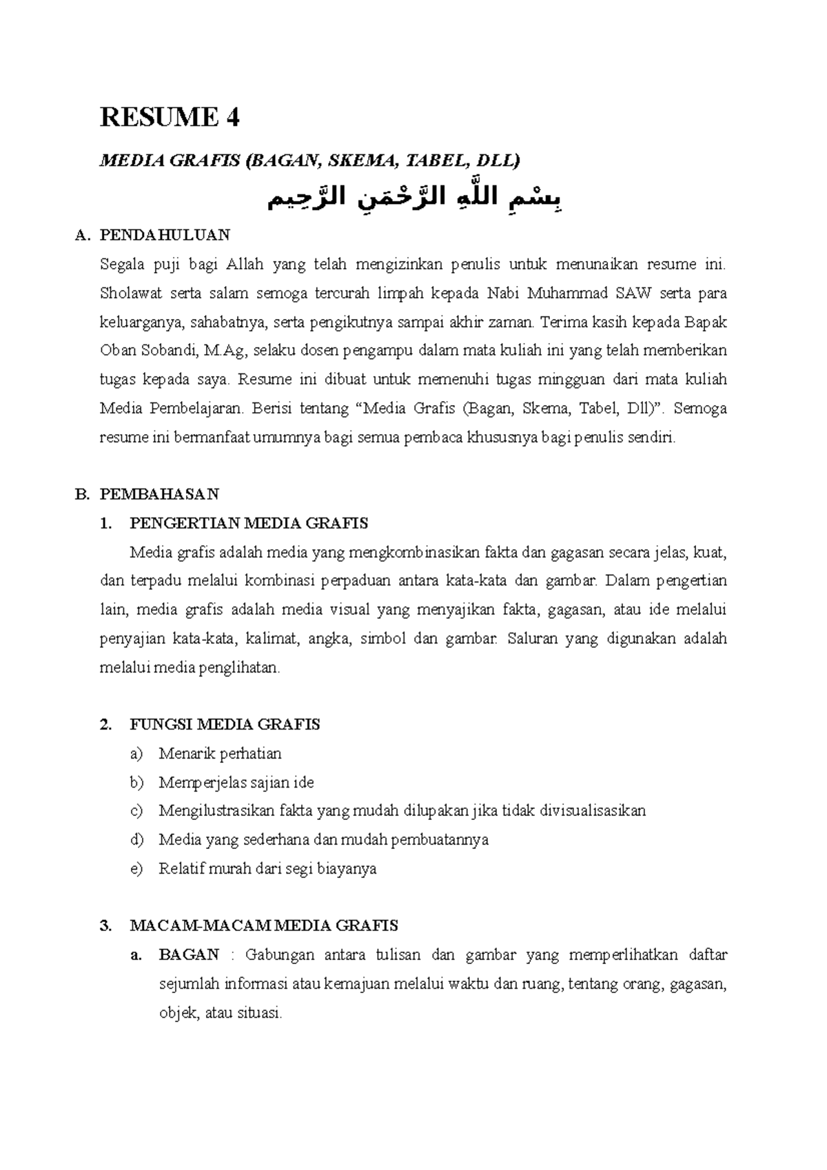 Media Grafis ( Bagan, Skema, Tabel, DLL) - RESUME 4 MEDIA GRAFIS (BAGAN ...