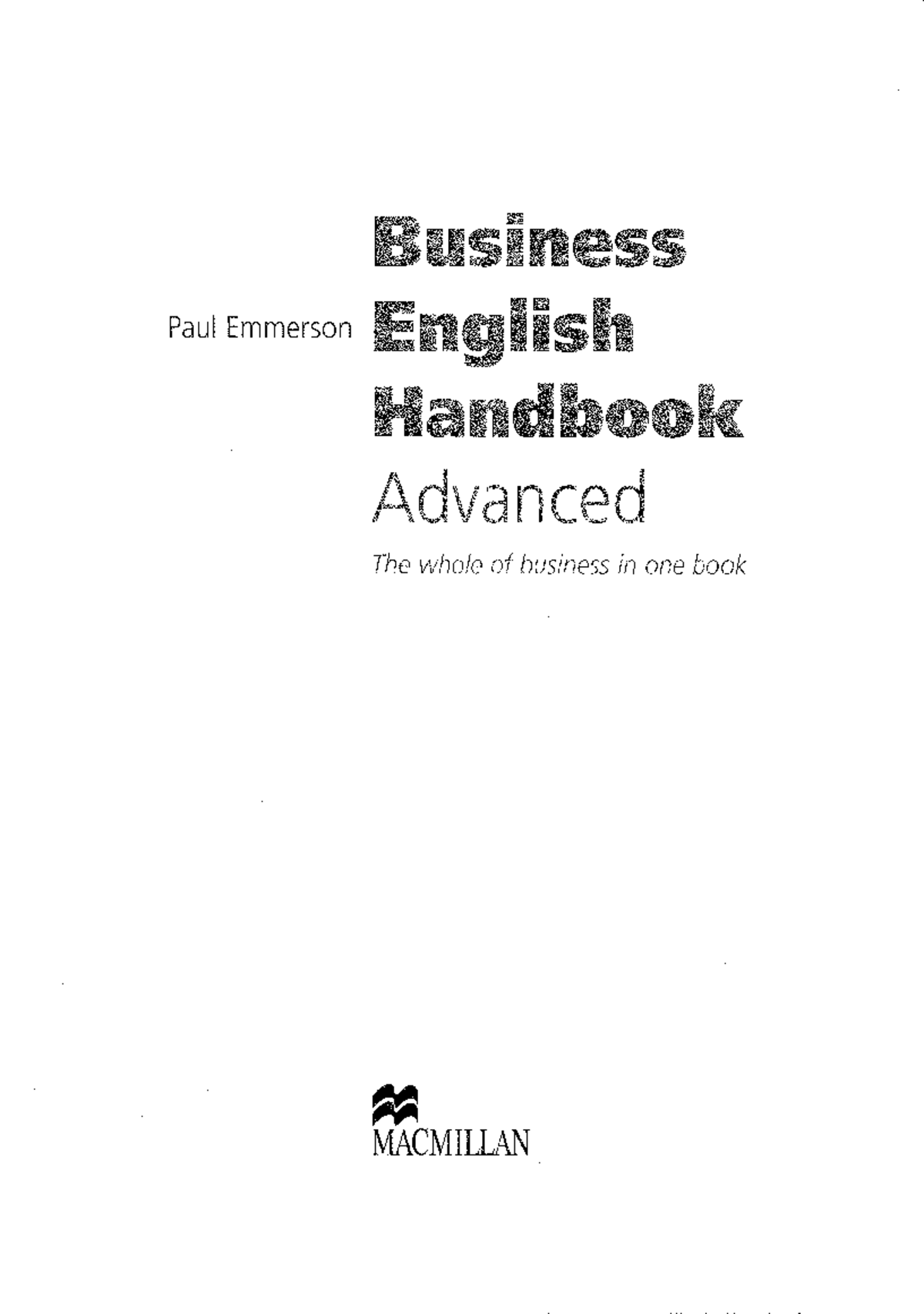 Business English Handbook - Advanced - Angielski - Studocu