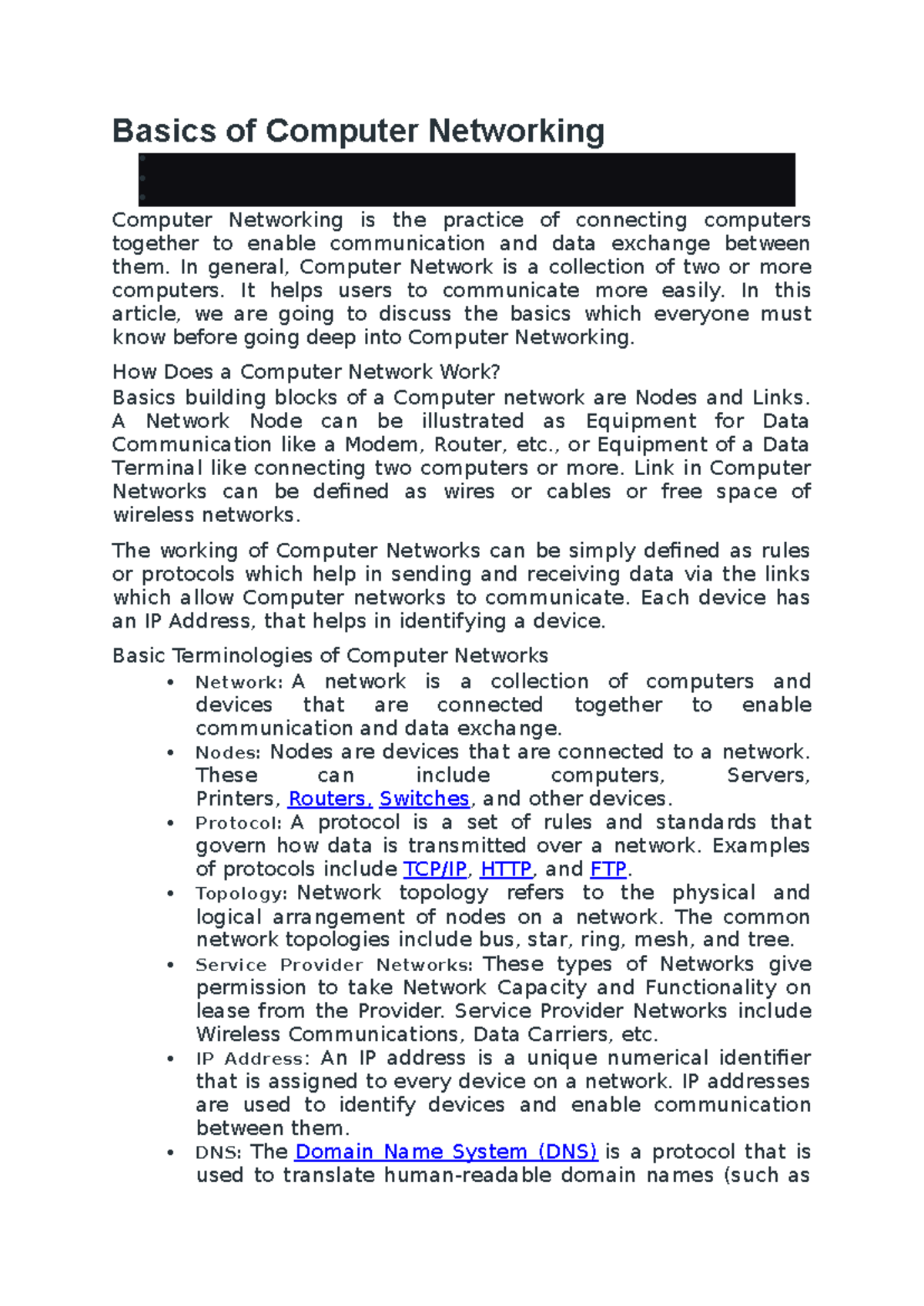 Basics of Computer Networking - Basics of Computer Networking Computer ...