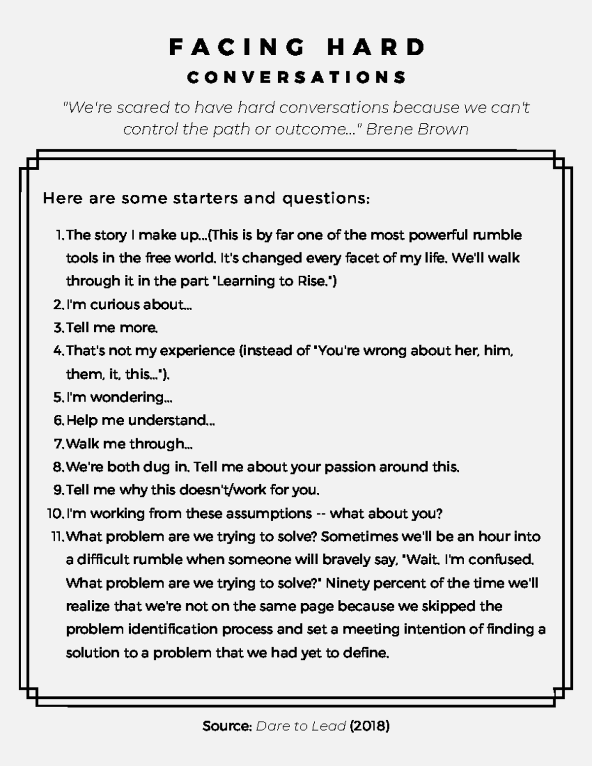 Facing Hard Conversations - FACING HARD CONVERSATIONS "We're scared to ...