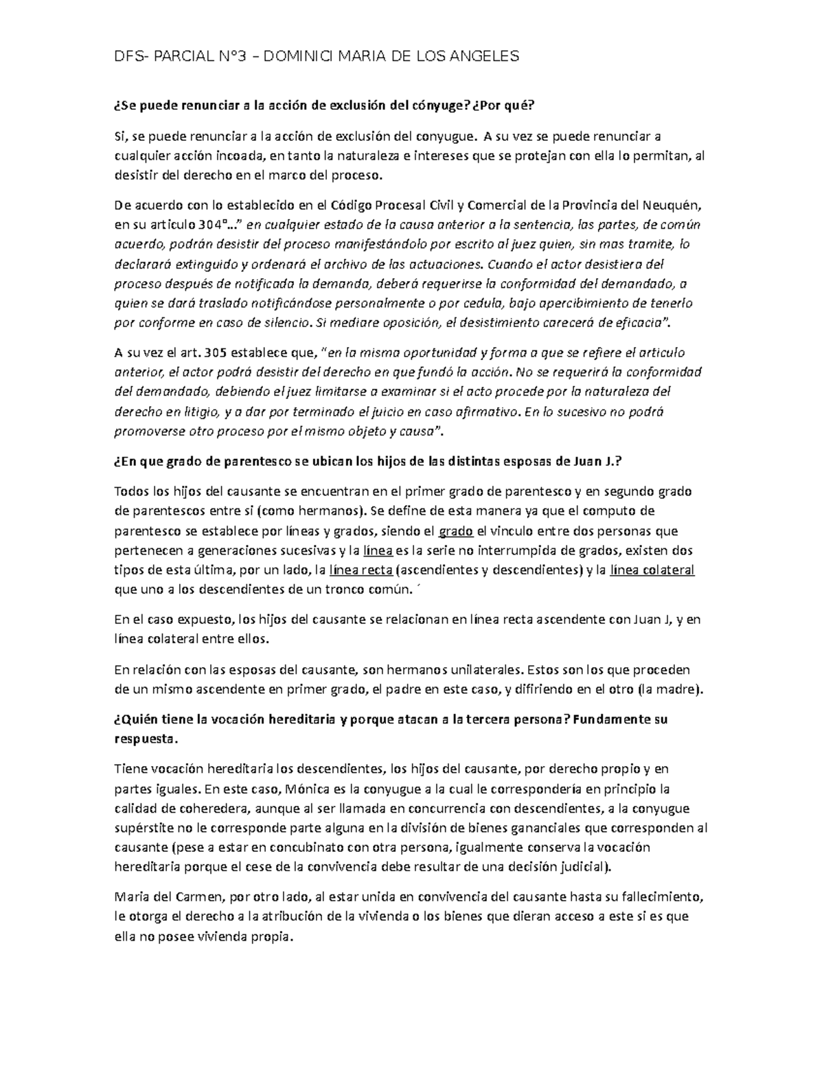 DFS - Dominici - Tercer Parcial - DFS- PARCIAL N°3 – DOMINICI MARIA DE ...