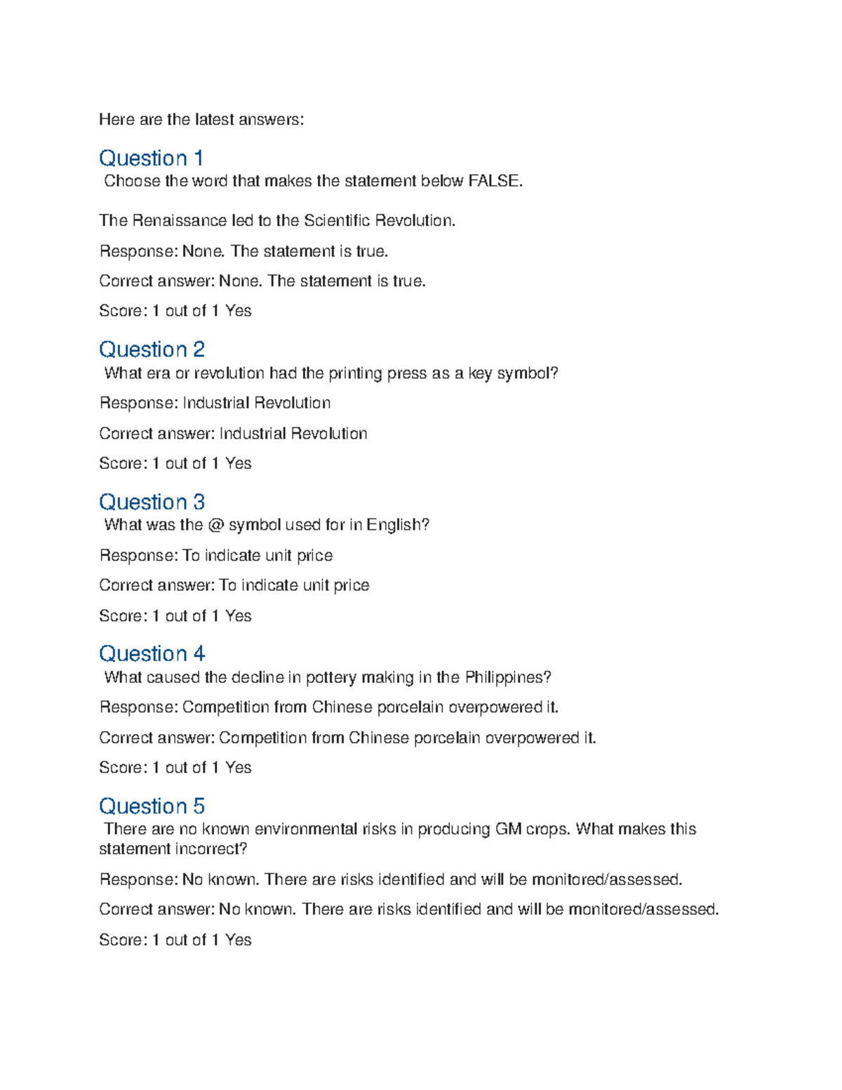 Science Technology Society - Here are the latest answers: Question 1 ...
