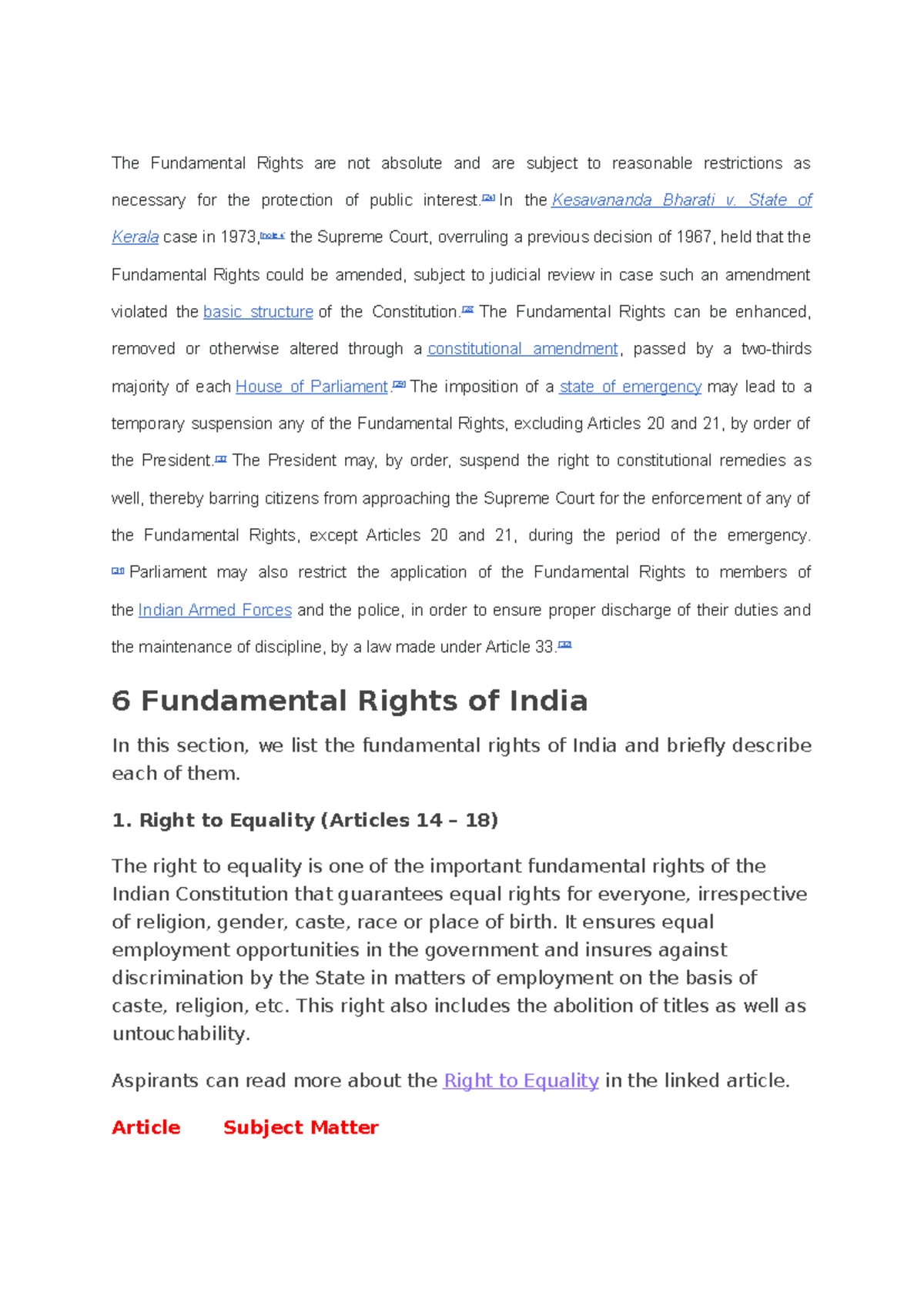 6 Fundamental Rights of India - The Fundamental Rights are not absolute ...