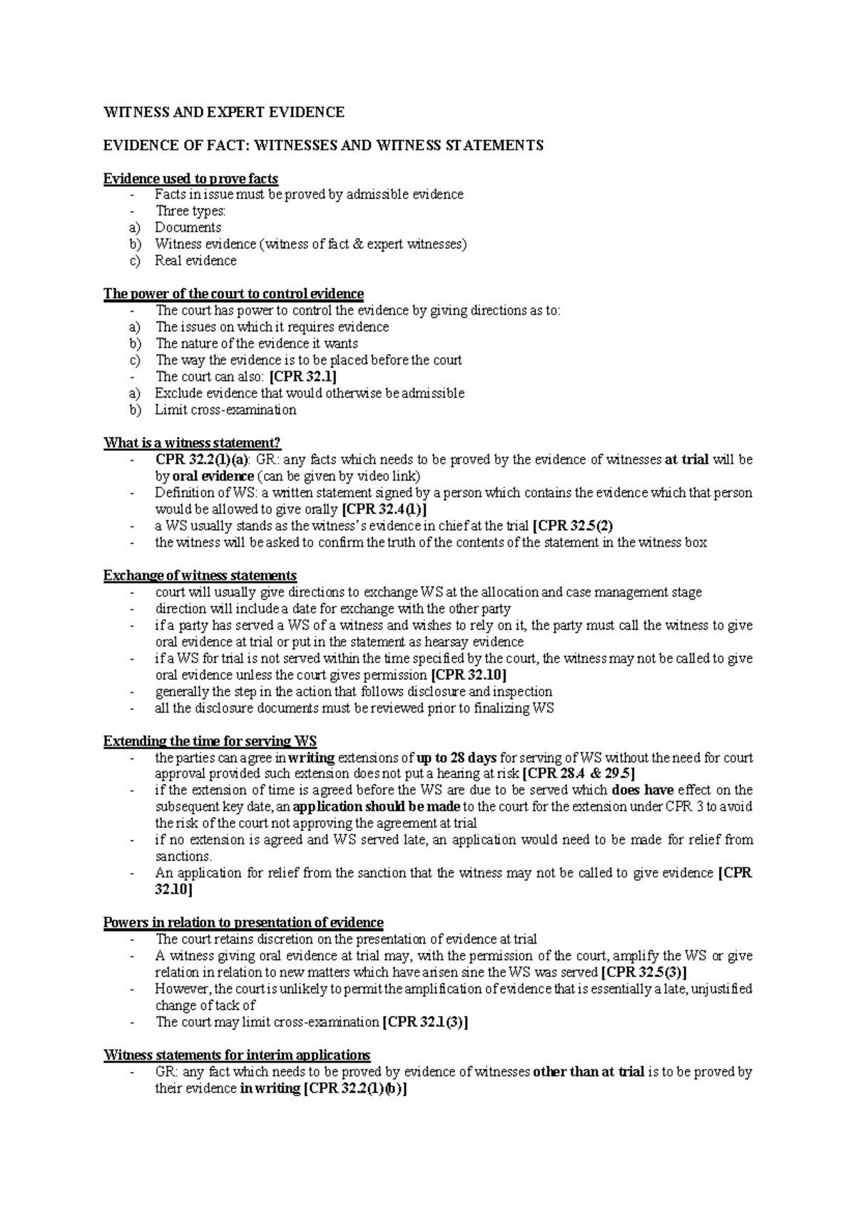 W7 print - PLS - WITNESS AND EXPERT EVIDENCE EVIDENCE OF FACT ...