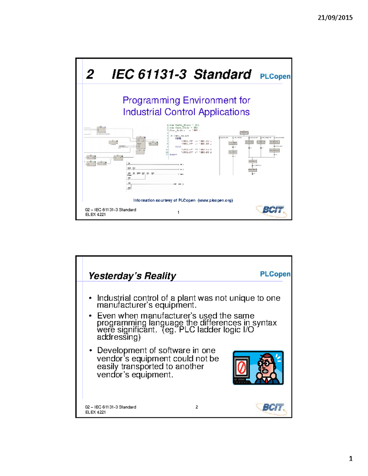 LEC-02 IEC 61131-3 Programming Standard Rev3 - 02 – IEC 61131-3 ...