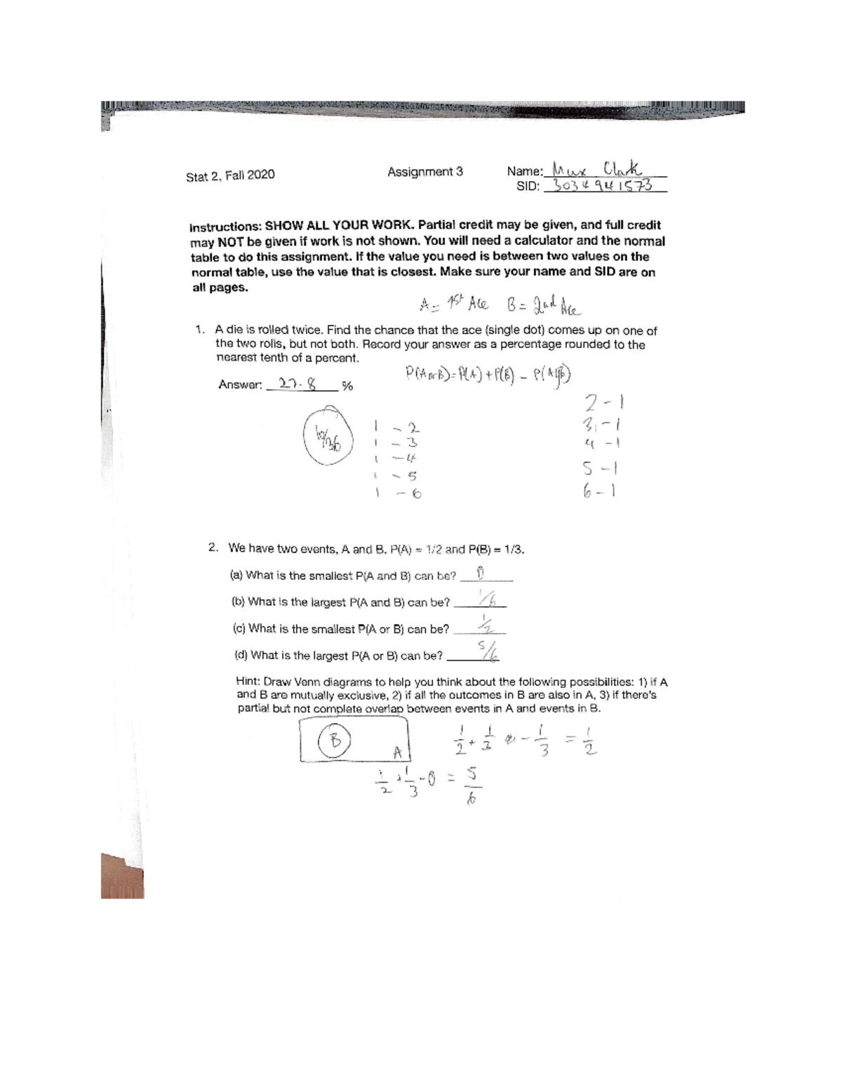 Stat HW 3 - n/a - STAT 2 - Studocu