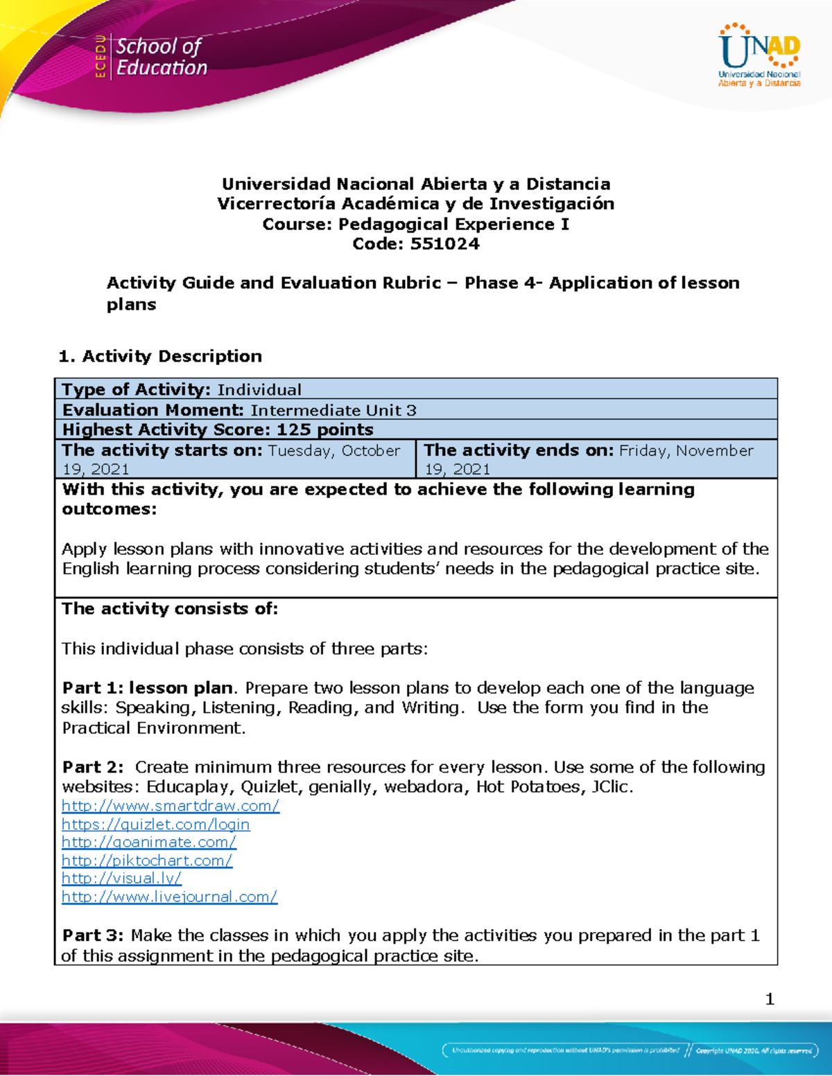 Activity Guide and Evaluation Rubric - Phase 4 - Application of lesson ...