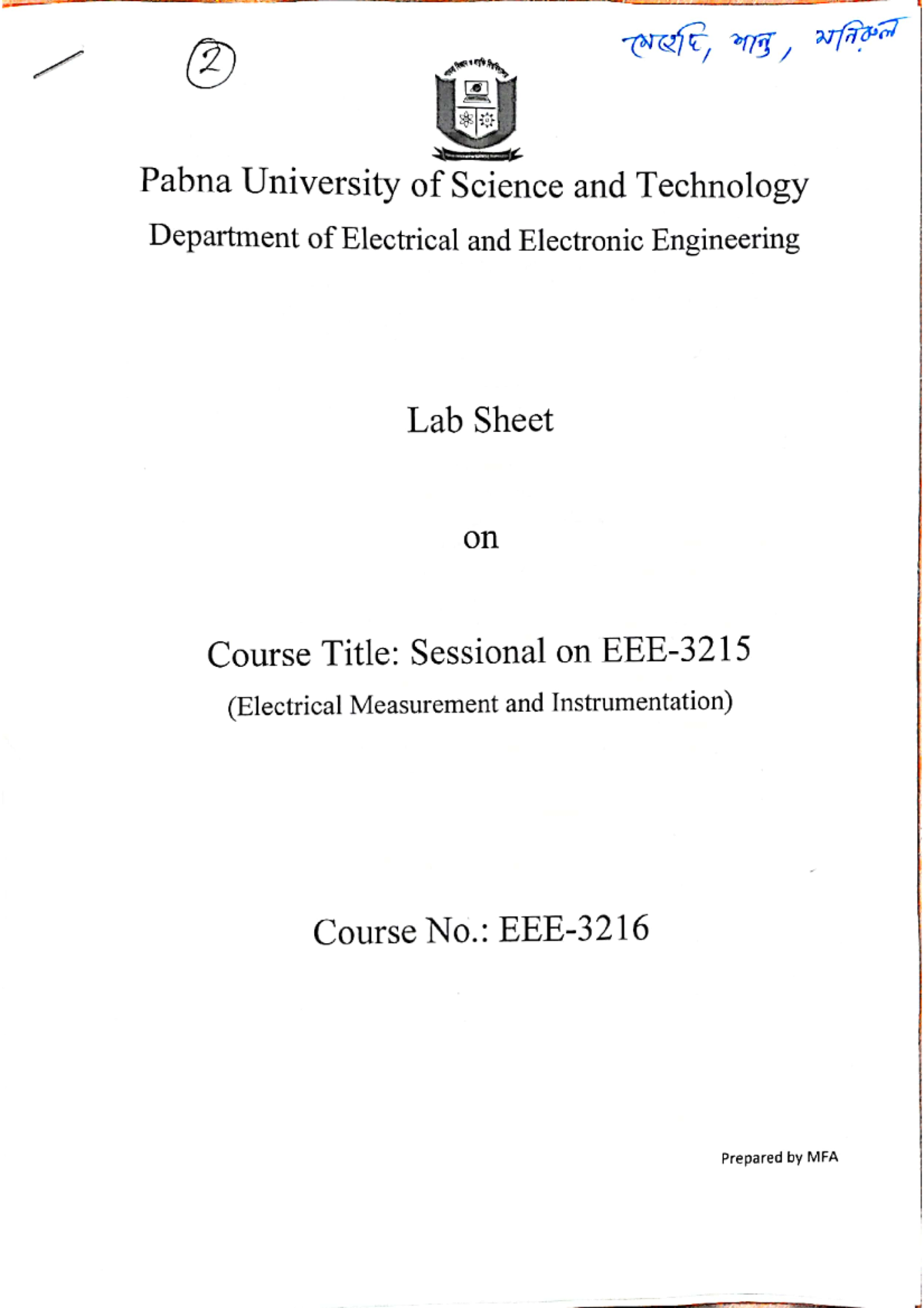 Measurement Sheet - Electrical circuit - Studocu