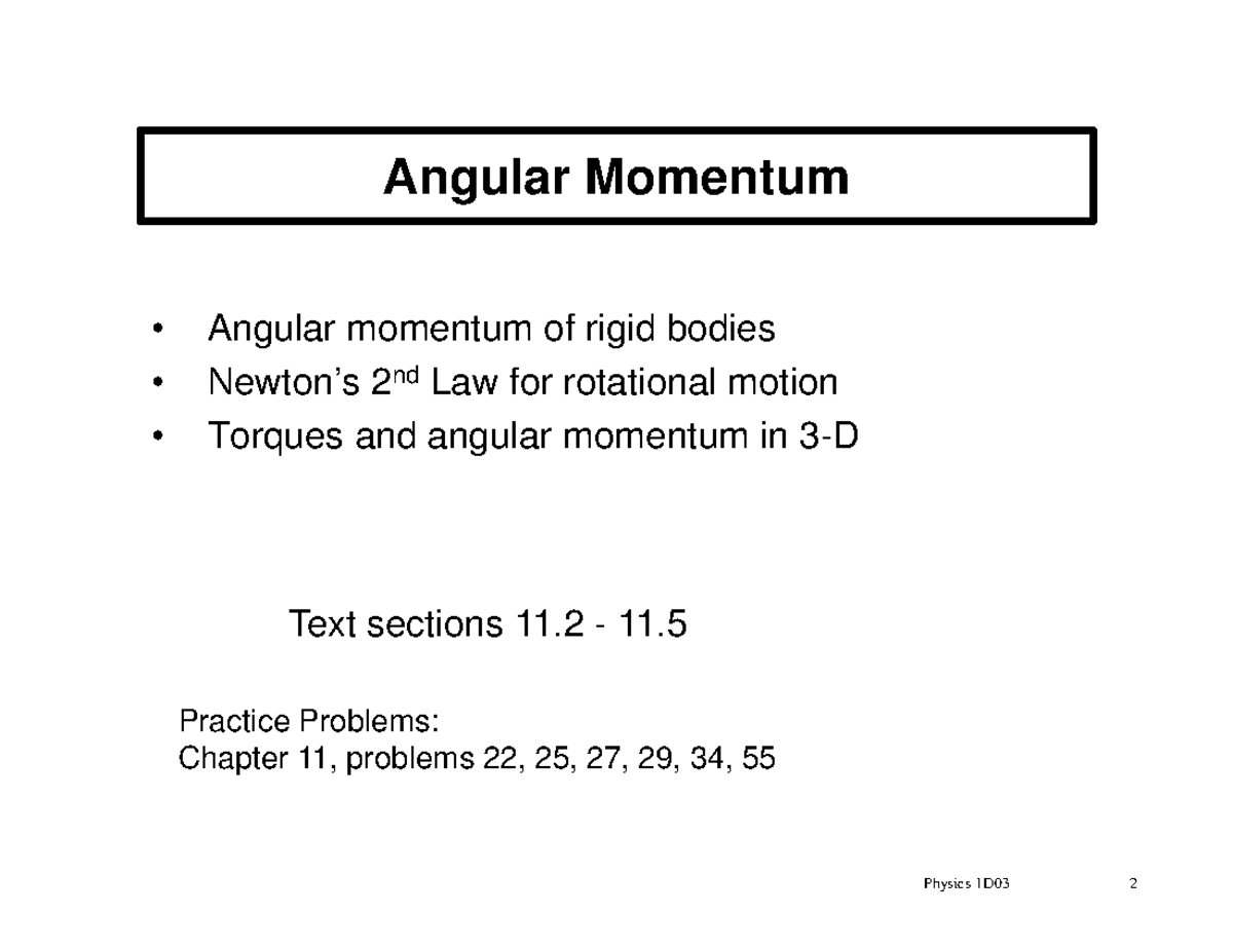 Lecture notes, 30 Angular Momentum - Warning: Popup annotation has a ...