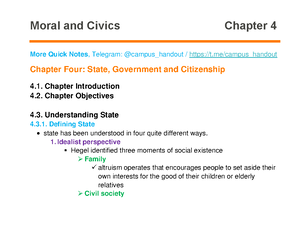 Moral and Civics Module - MORAL AND CITIZENSHIP EDUCATION (MCED 1011 ...