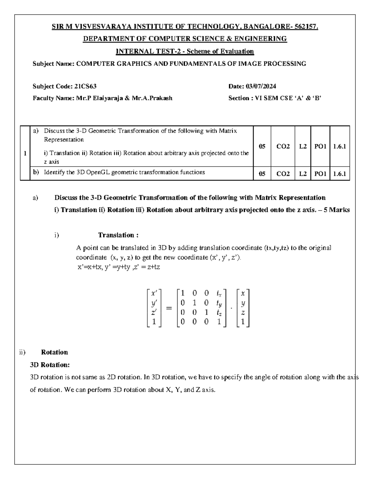 21CS63 - Scheme-TEST-2-03-07-2024-S2- Wednesday - SIR M VISVESVARAYA ...