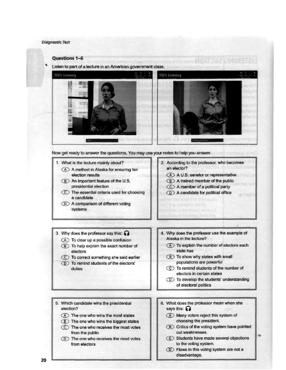 Diagnostic Test Listening - Diagnostic Test Questions Listen to part of ...