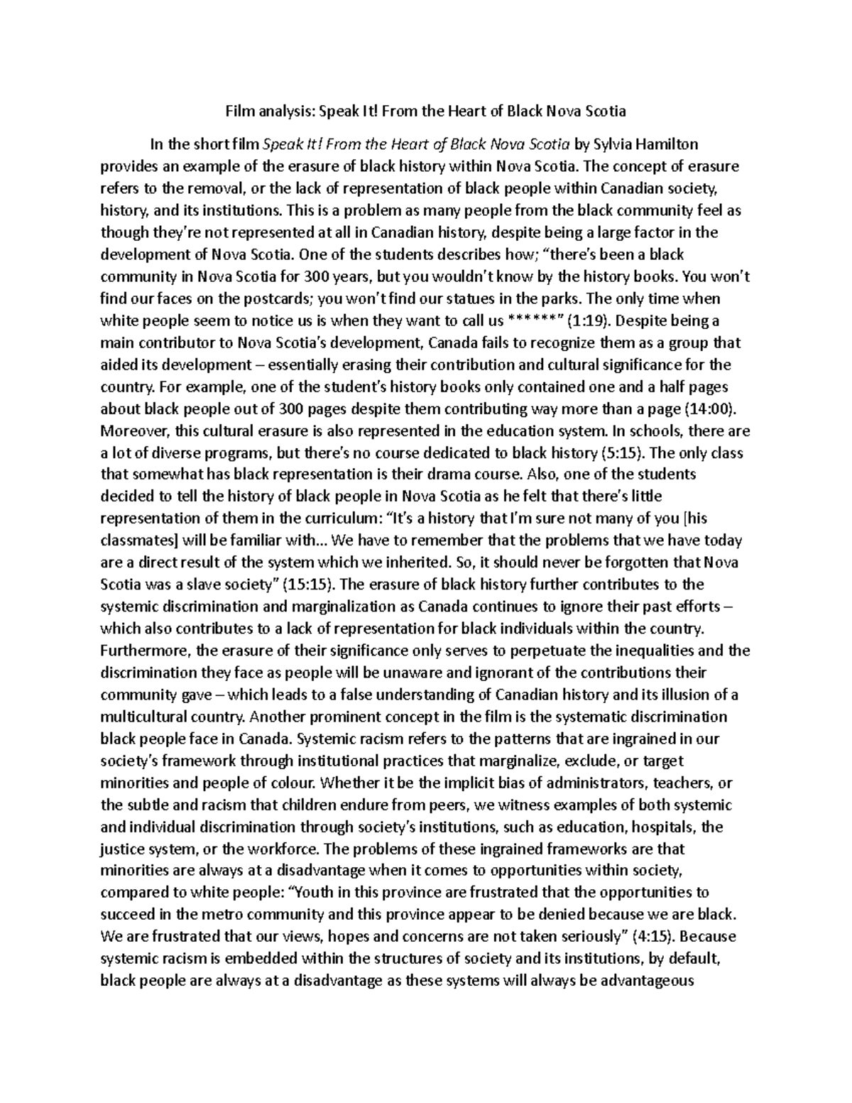 Film Analysis Movie Analysis - Film analysis: Speak It! From the Heart ...