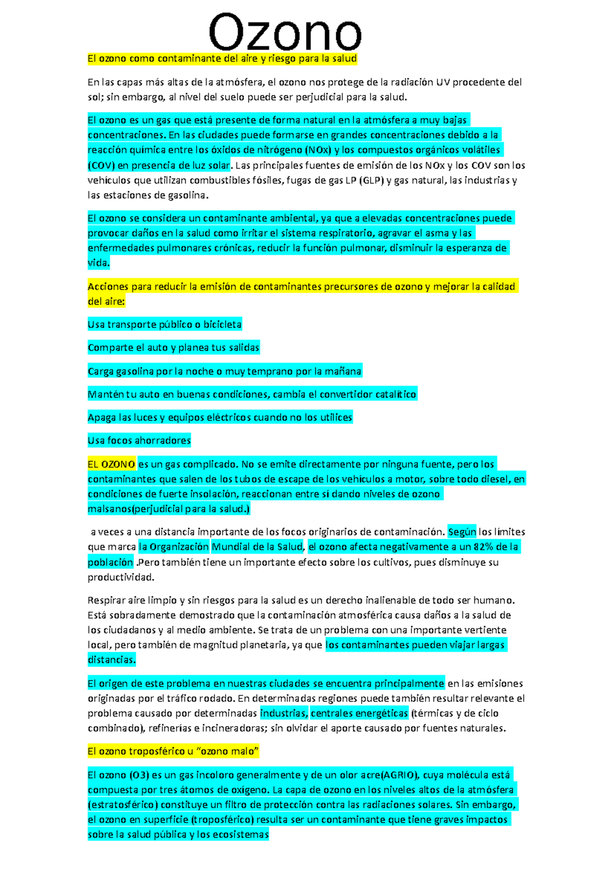 El ozono - El ozono es un gas que está presente de forma natural en la ...
