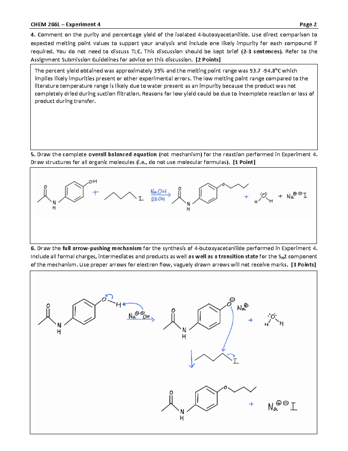 CHEM 266 Exp 4 Page 2 - CHEM 26 6 L – Experiment 4 Page 2 4. Comment on ...