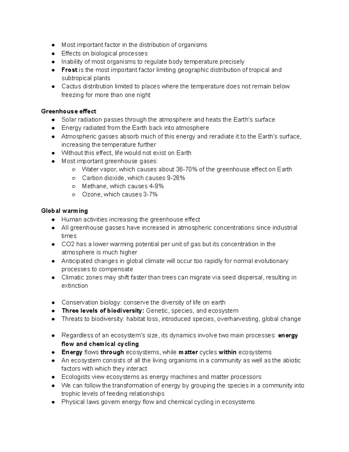 P7.Bio exam 3 study guide - Most important factor in the distribution ...