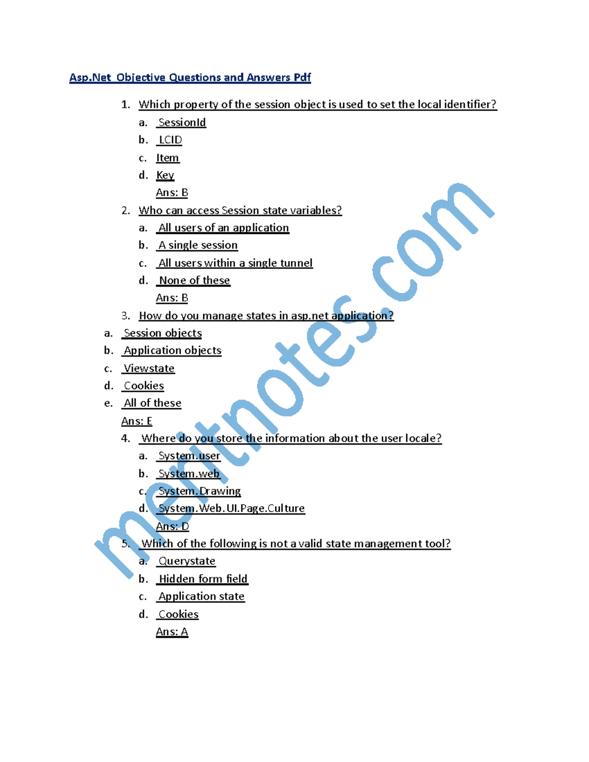 Asp - bgu - Asp Objective Questions and Answers Pdf 1. Which property ...