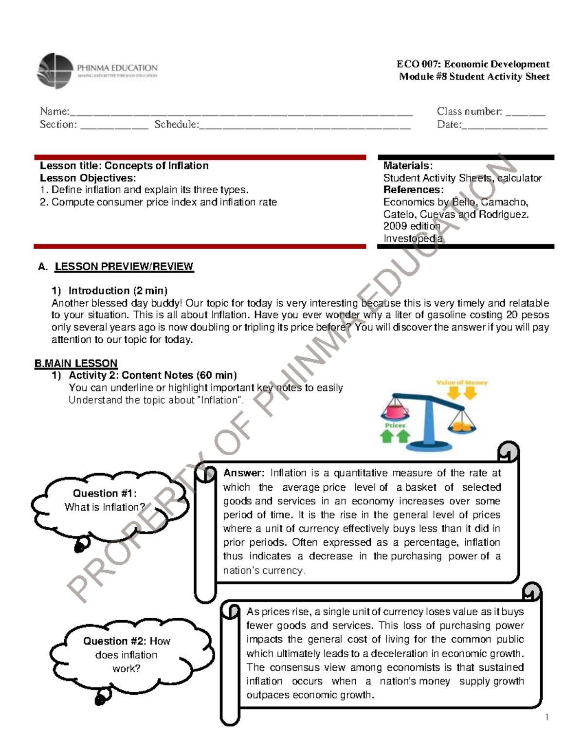 SAS#8-ECO007 - ECO 007 - Module # 8 Student Activity Sheet - Studocu