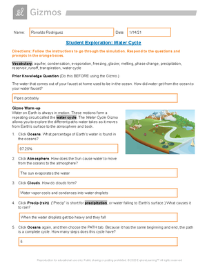 Changes in a watershed student Virtual Lab Guide - Pre-Lab Information ...