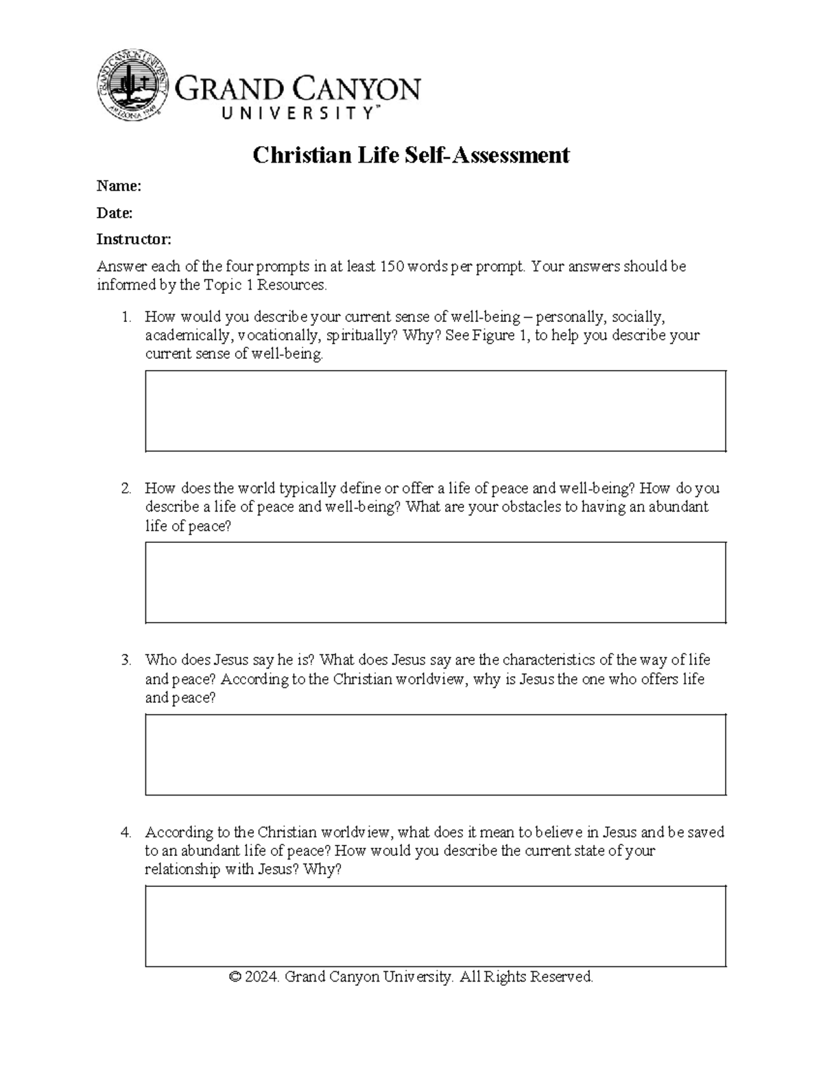 CWV 316 RS T1Christian Life Self Assessment - Christian Life Self ...