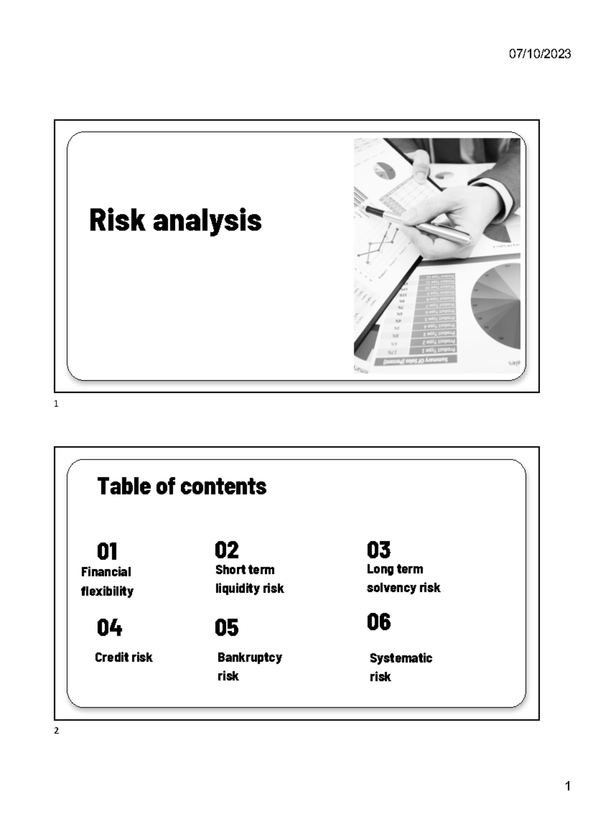 FSA - Lec 9 - Handout 2 slides - Risk analysis This Photo by Unknown ...